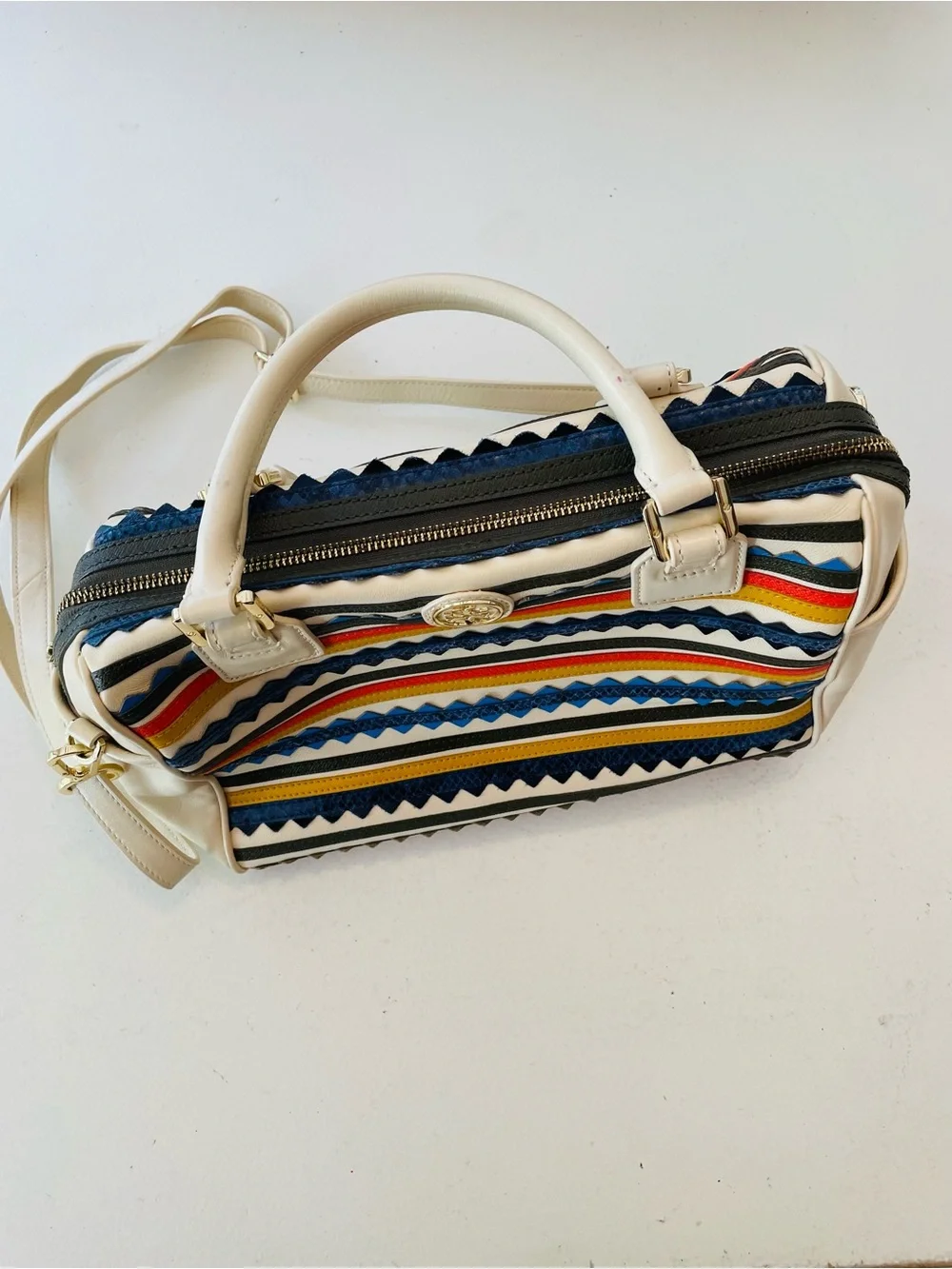 Tory Burch | Bags | Tory Burch Zig Zag Middy Handbag Satchel | Poshmark